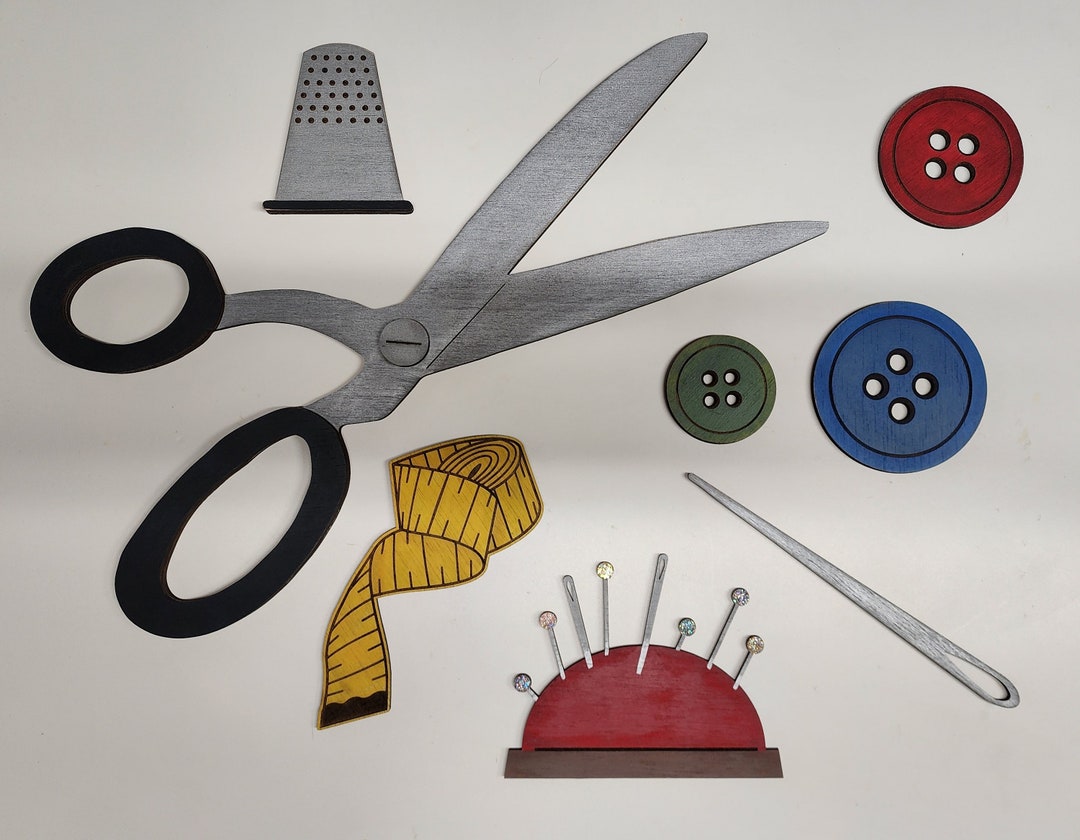 Wall Decor-dimensional Wall Cut Out Shapes- Wall Decor-wooden Sewing ...