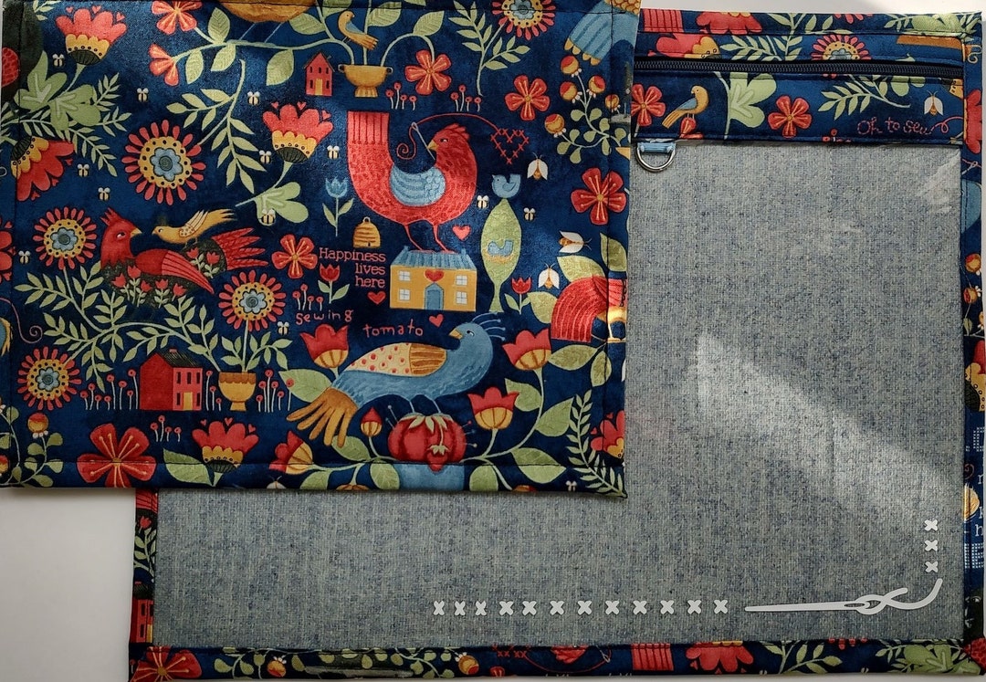 Cross Stitch Project Bag - Vinyl Front Project Bag - Embroidery Project ...