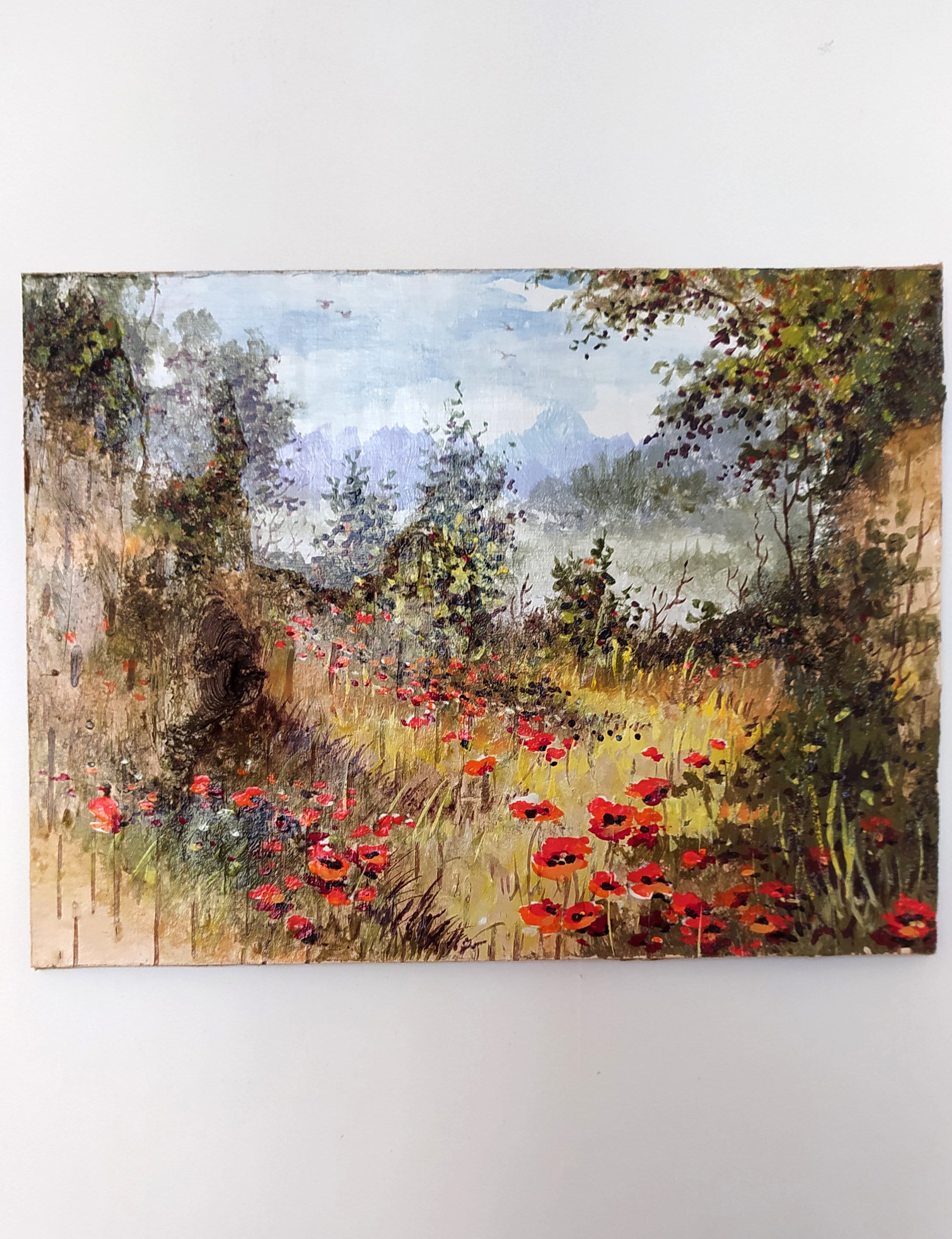 Bark Wall Art, Painting on Birch Bark, Picture Made of Wood, Original ...