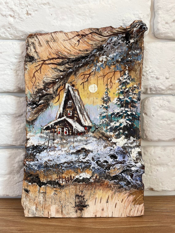 Art Painting On Wood Hand Painted Wooden Coaster With Bird