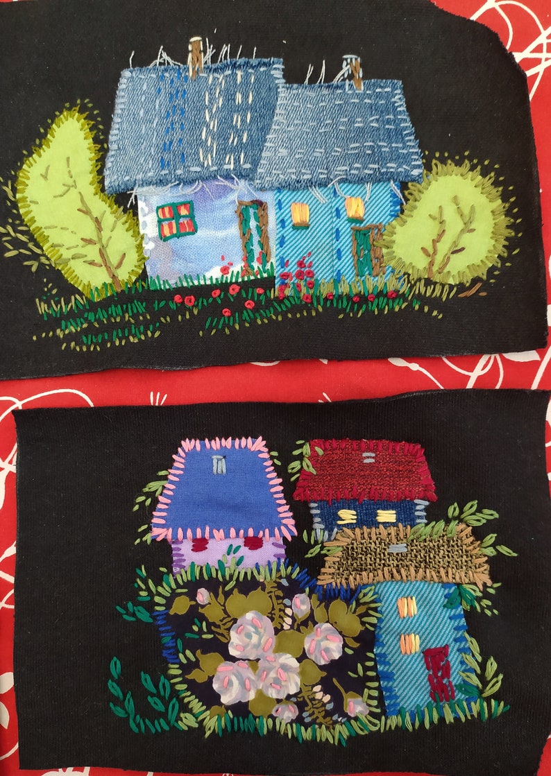 Patch Panel Fabric Piece Applique Embroidery Applique Hand Embroidery ...