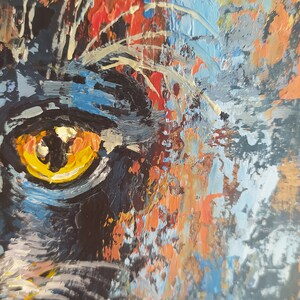Cat Abstract Art, Impasto Cat, Palette Knife Painting, Impasto Oil, Cat ...