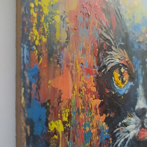 Cat Abstract Art, Impasto Cat, Palette Knife Painting, Impasto Oil, Cat ...