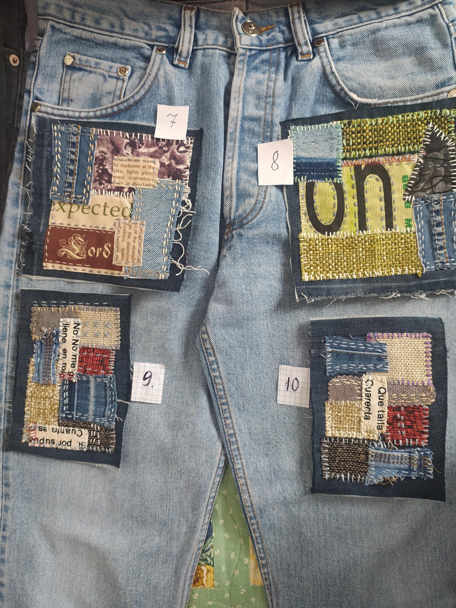 Embroidered Denim Patch, Hand Embroidery, Denim Stitch Patch, Handmade ...