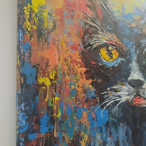 Cat Abstract Art, Impasto Cat, Palette Knife Painting, Impasto Oil, Cat ...