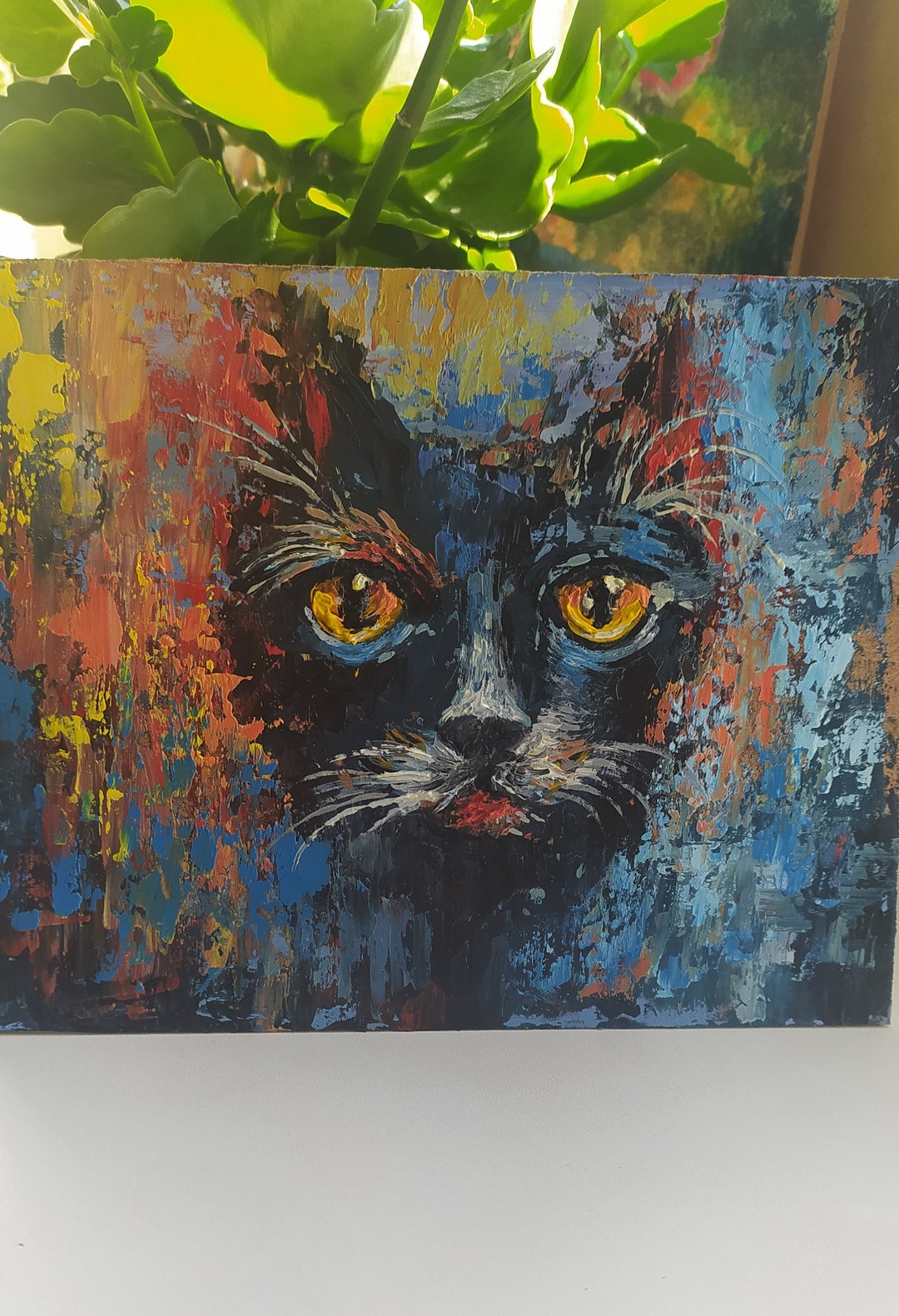 Cat Abstract Art, Impasto Cat, Palette Knife Painting, Impasto Oil, Cat ...