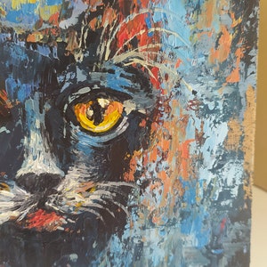 Cat Abstract Art, Impasto Cat, Palette Knife Painting, Impasto Oil, Cat ...