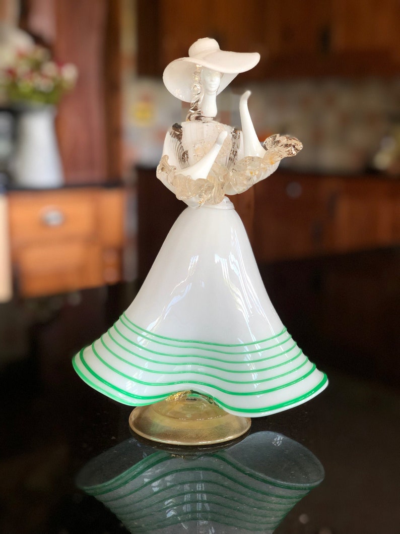 Rare Vintage Murano Glass Dancing lady in White | Etsy