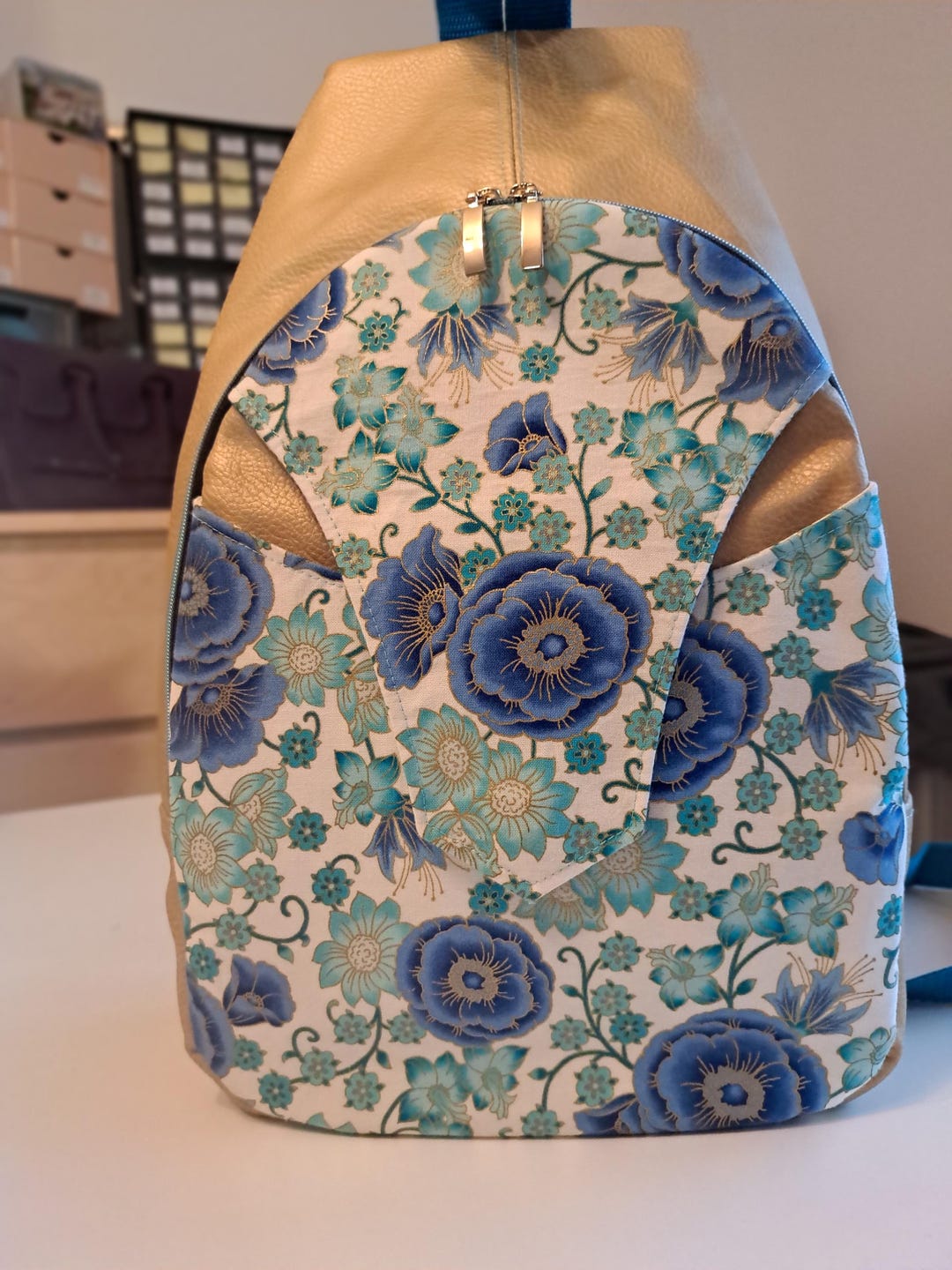 Slinbag mel, Gold/turquoise, Shoulder Bag, Backpack, Handmade, Handbag ...