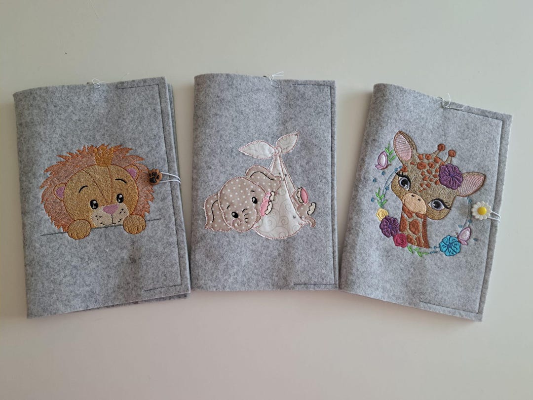 Baby Record Book Cover, Giraffe, Elephant, Felt Cover, Booklet Cover ...