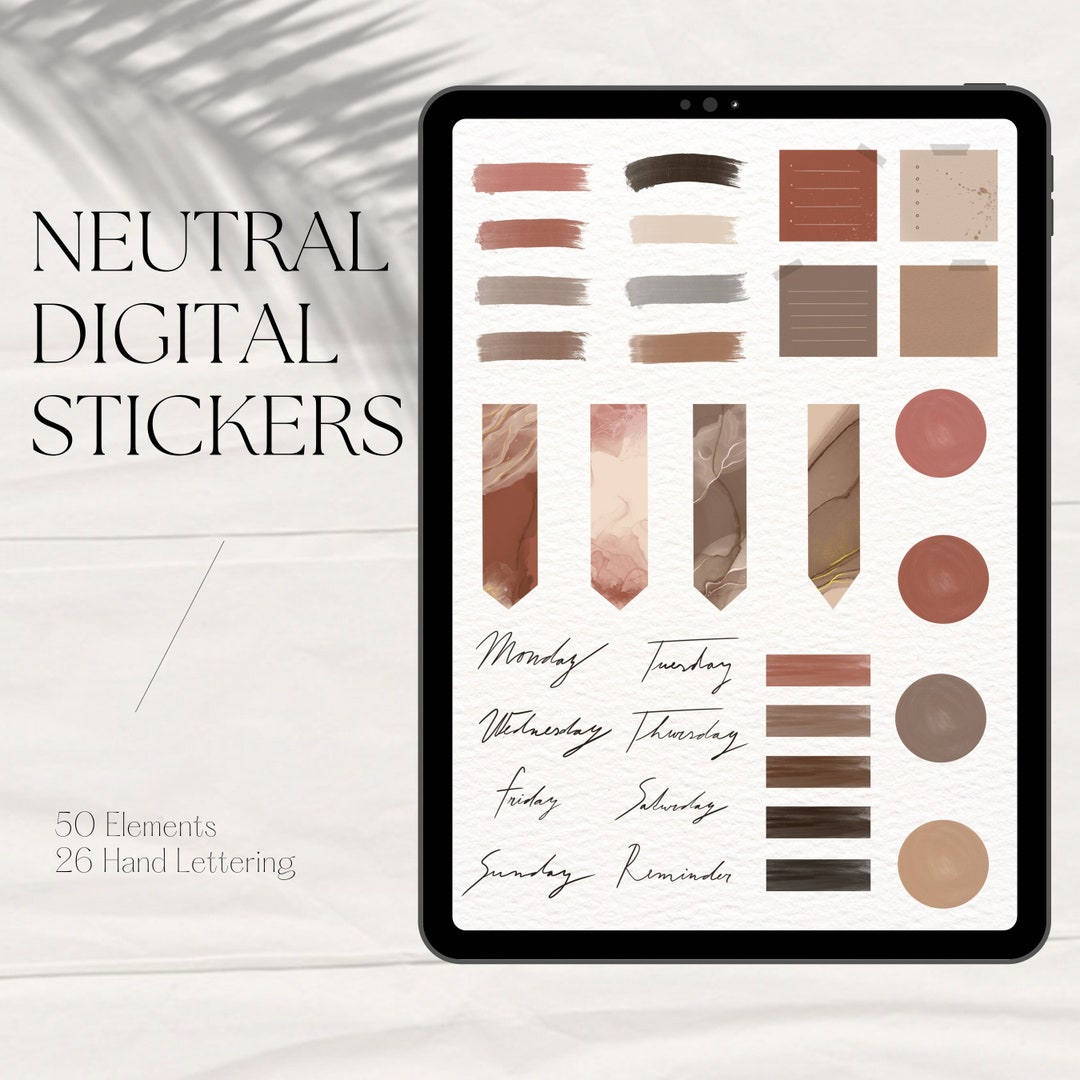 76 Neutral Digital Stickers for Goodnotes, Planner Stickers,alcohol Ink ...