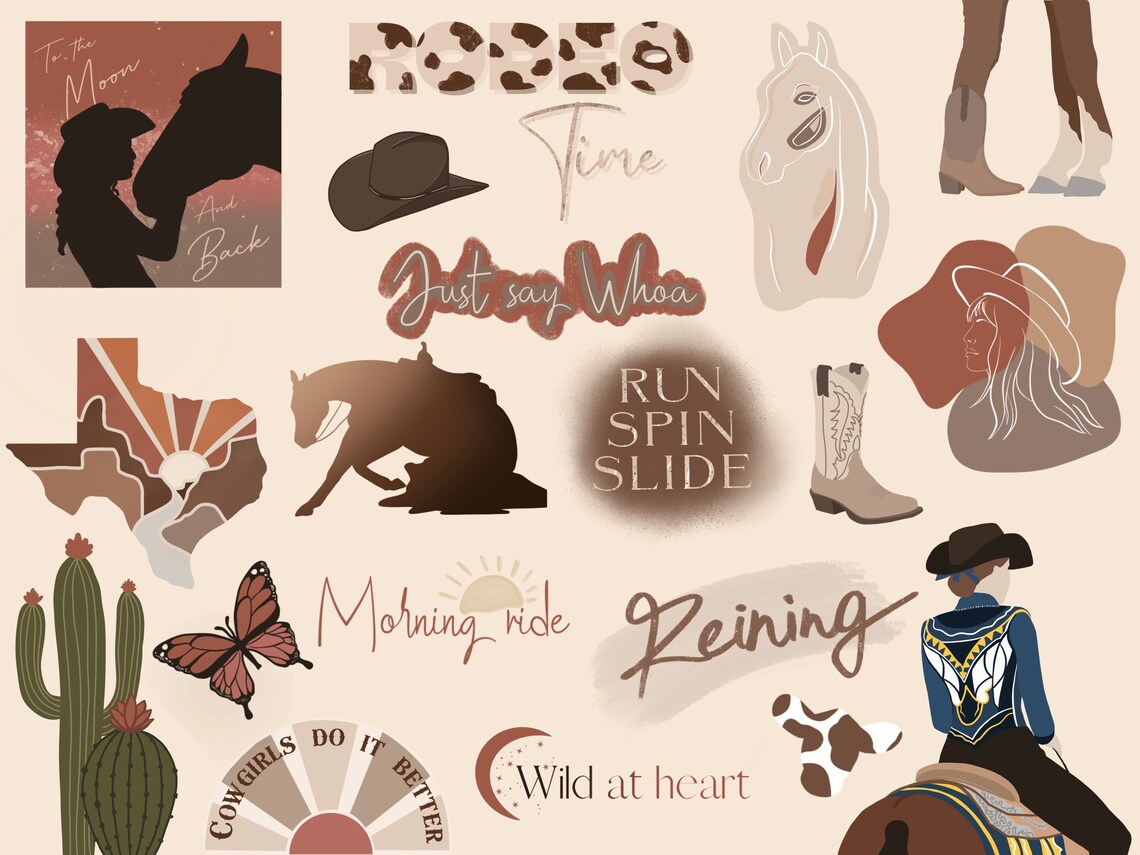 Western Horse Riding Clip Art, Horseback Riding, Horses Clipart, Horse ...