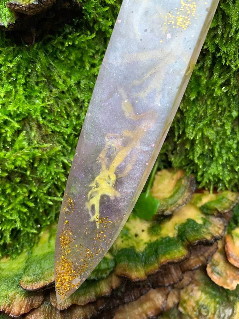 Pink Clover and Lichen Resin Dagger Wall Hanging - Etsy