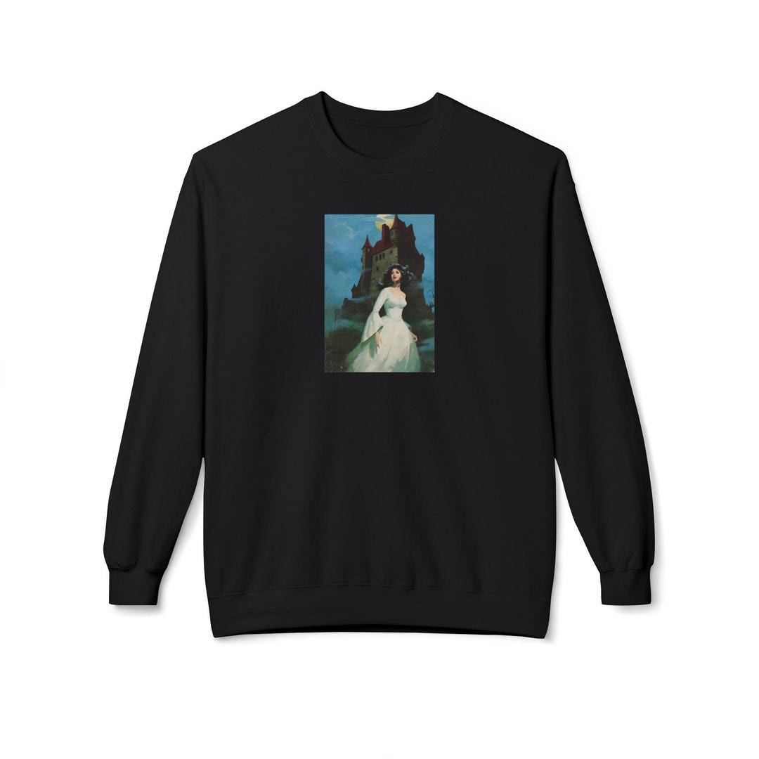 Dark Fantasy Damsel in Distress Gothic Castle Book Art Crewneck ...