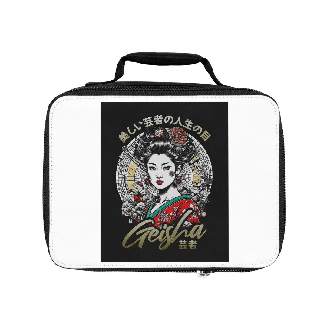 Geisha Lunch Bag, Japanese Style Bento Tote, Asian Insulated Cooler ...