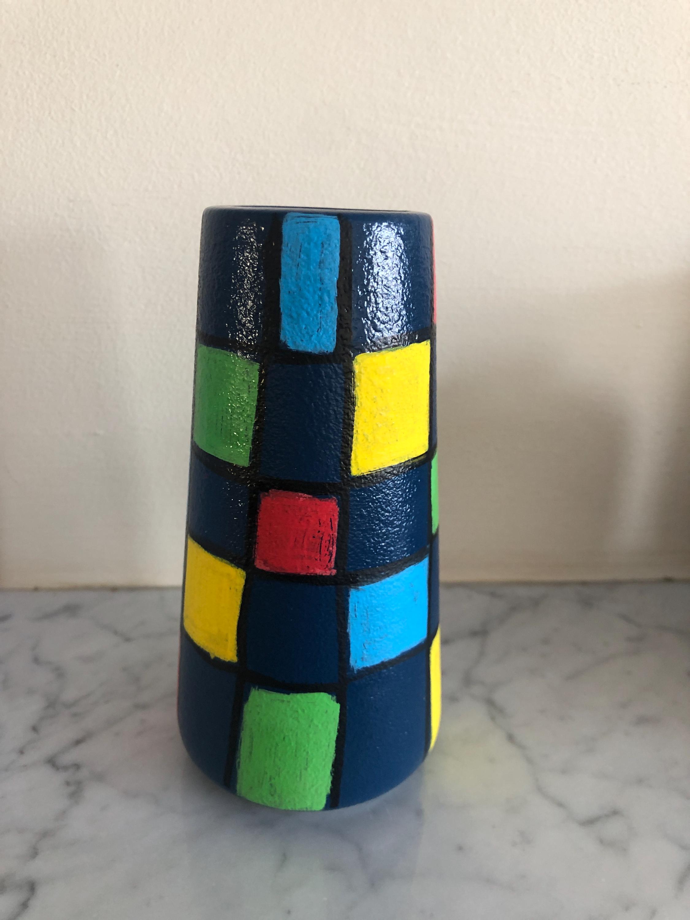Colourful Harlequin Dedign Vase, Hand Painted Colourful Vase - Etsy