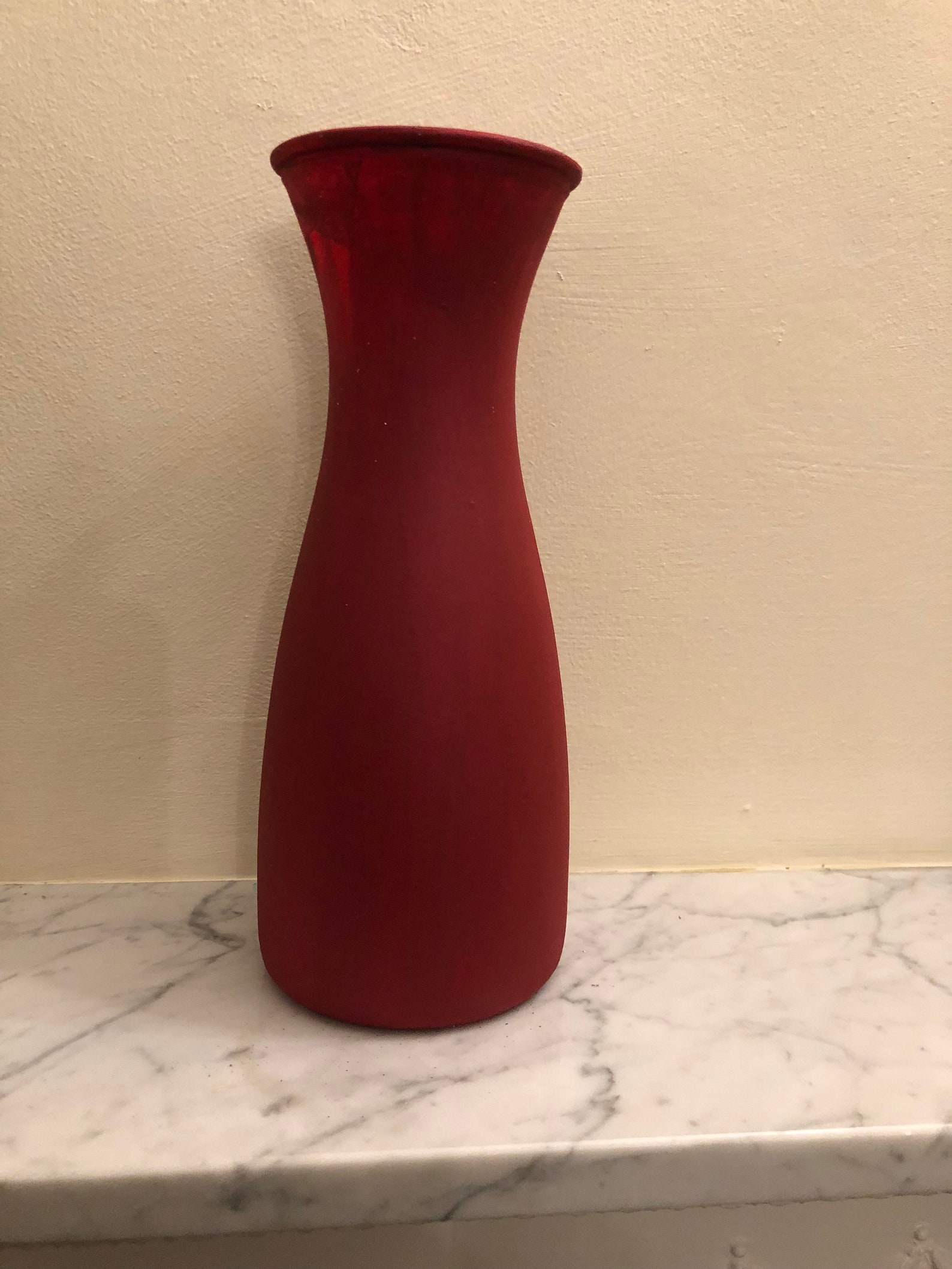 Burgundy Red Matt Textured Vase Tall Vase 25cm Valentine - Etsy