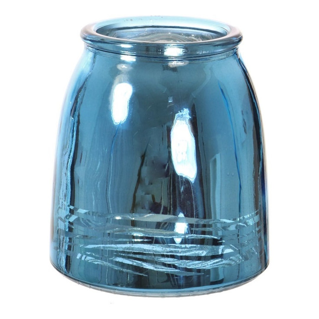 Blue Metallic Effect Glass Vase, Turquoise Blue Vase , Flower Vase - Etsy