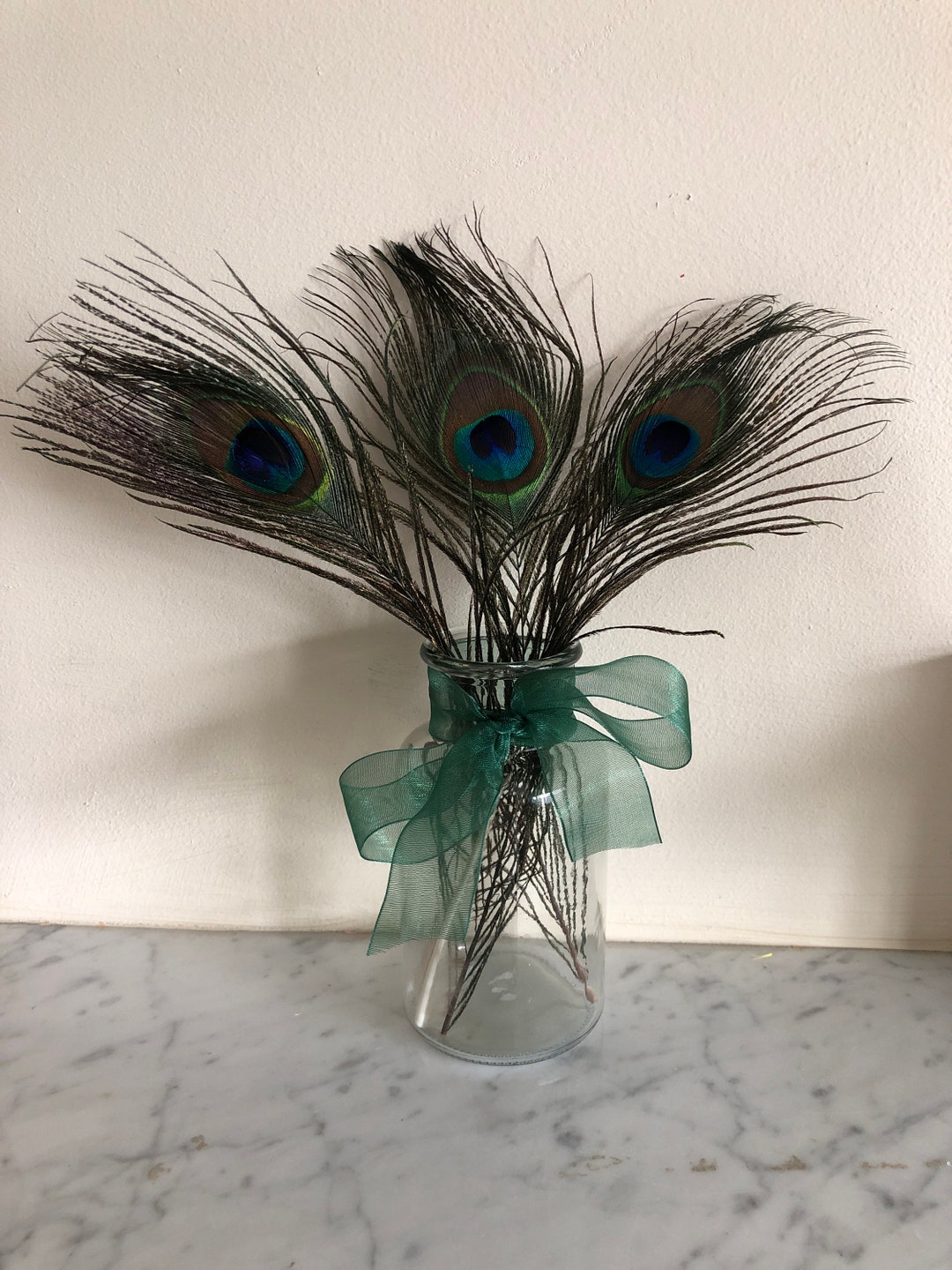 Peacock Feather Vase , Vase With Peacock Feathers , Apothecary Glass ...