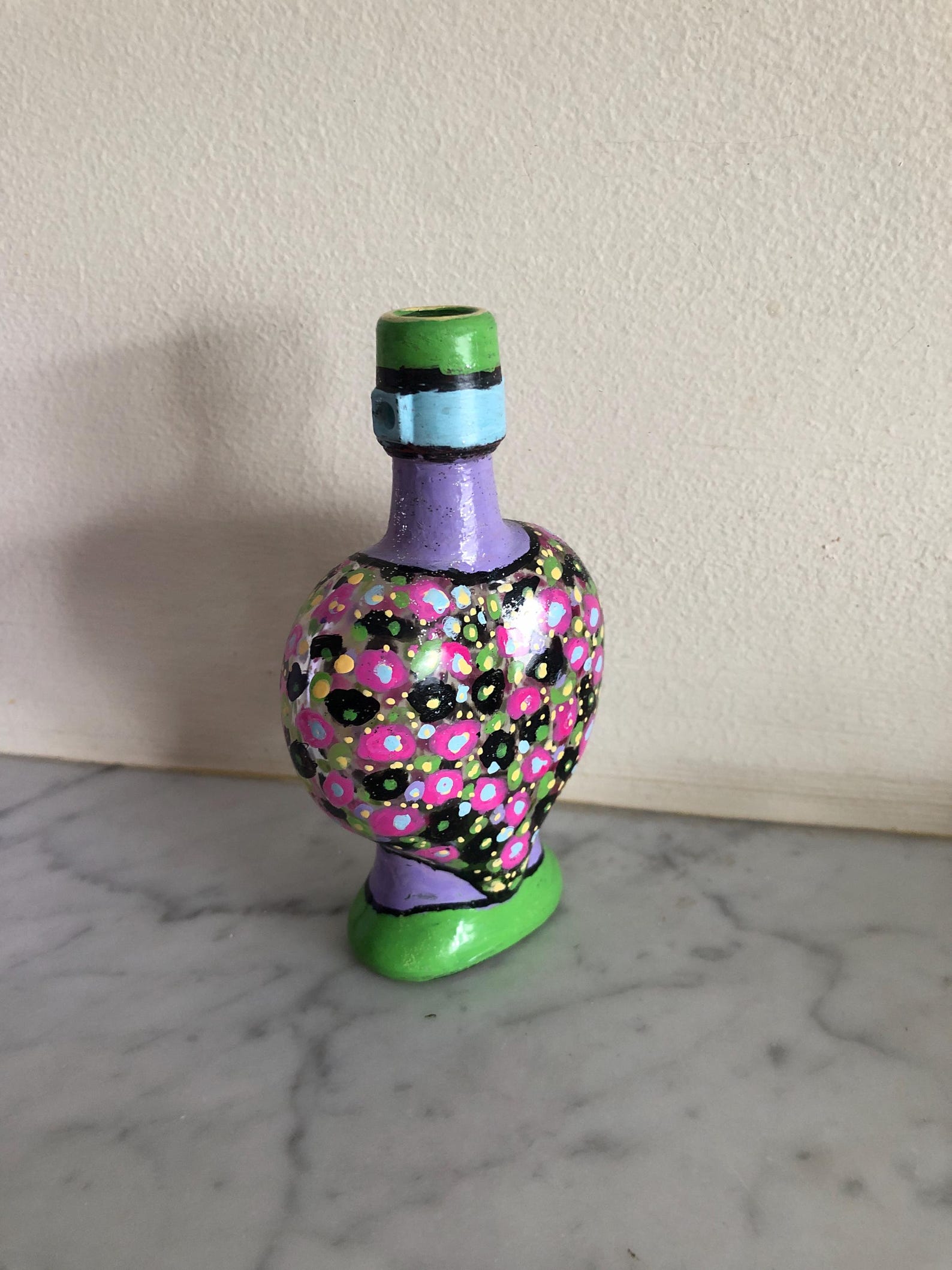 Hand Painted Glass Heart Vase: - Etsy