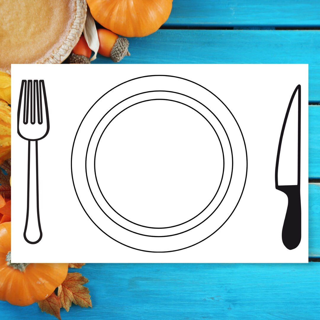 Thanksgiving Dinner Drawing Draw Your Thanksgiving Dinner - Etsy