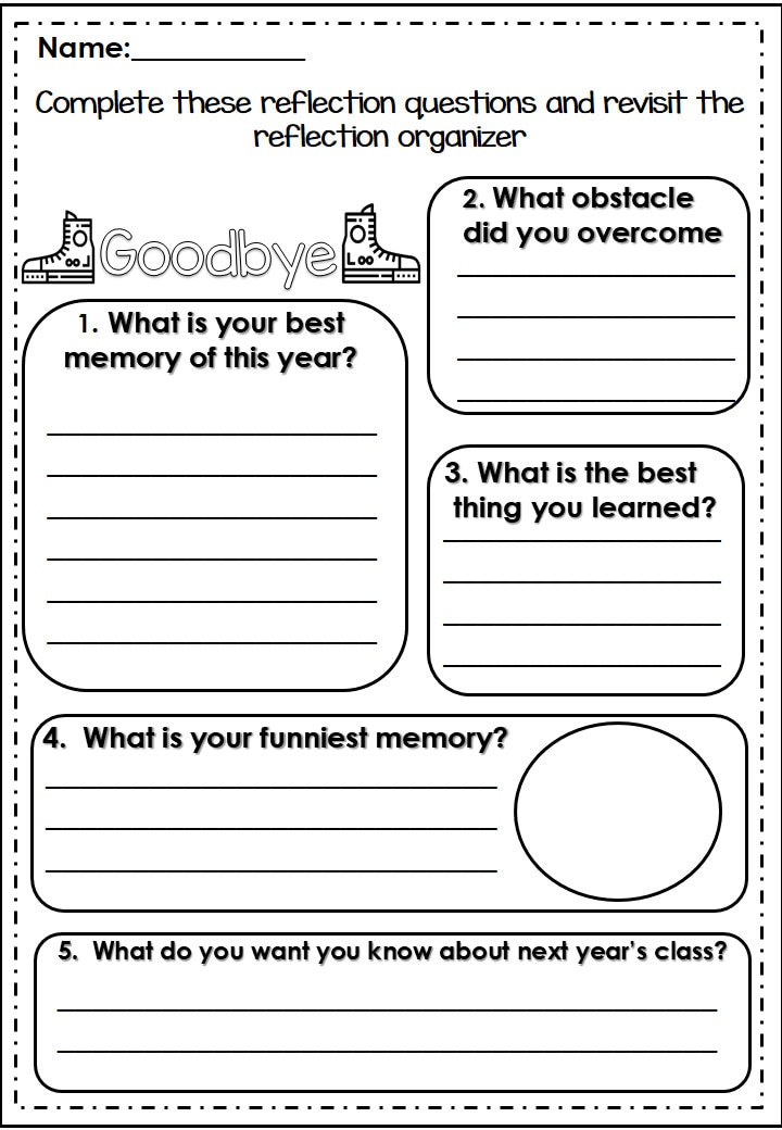 EDITABLE End of Year Reflection Activities Summer Activities Graduation ...
