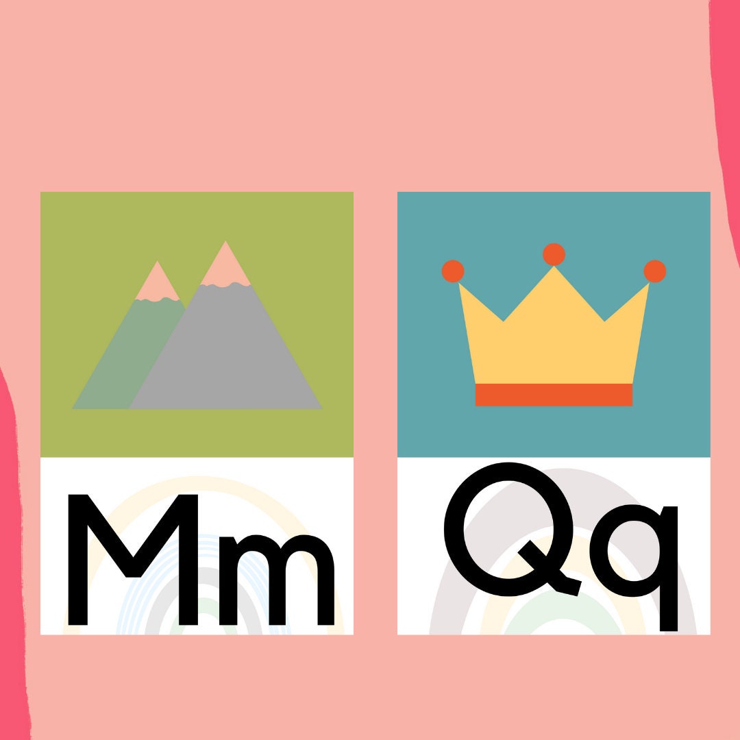 BOHO Alphabet Flashcards Boho Rainbow Alphabet Flashcards - Etsy