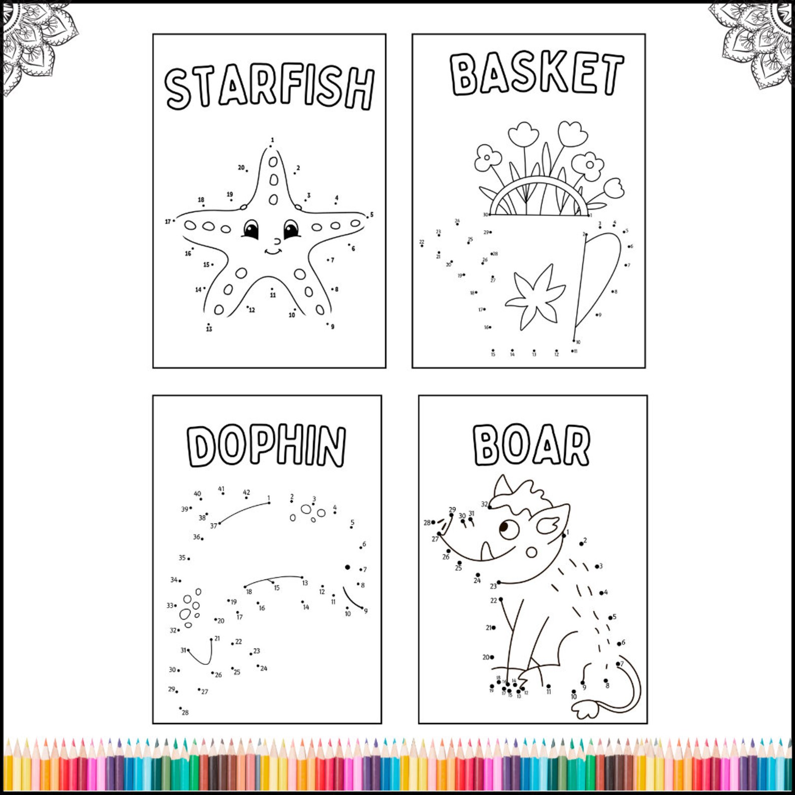 Dot to Dot Summer Coloring Pages Summer Coloring Book End | Etsy