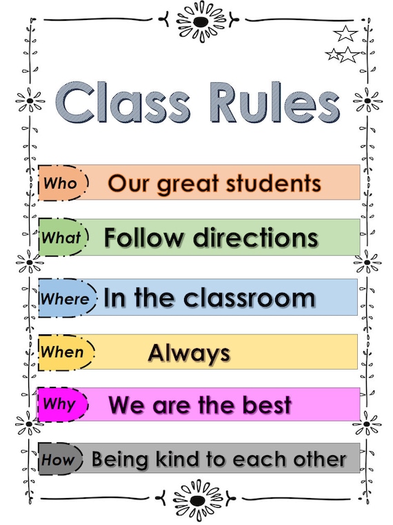 Printable Kindergarten Classroom Rules printable-kindergarten-classroom-rules