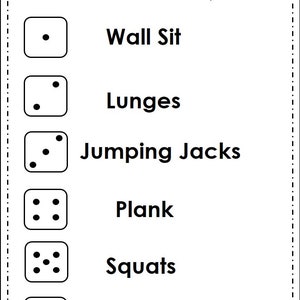 Roll The Dice Exercise Fitness Game Éducation physique PE - Etsy France