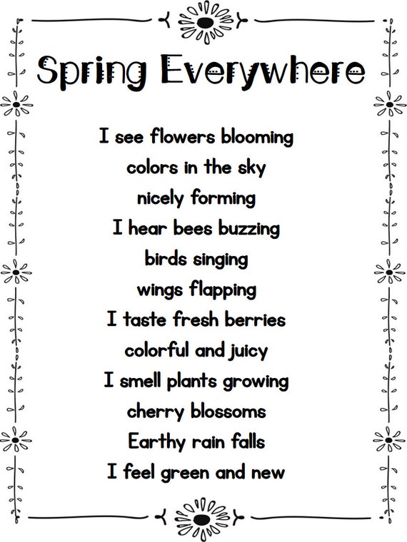 Spring Poems For Kids To Write