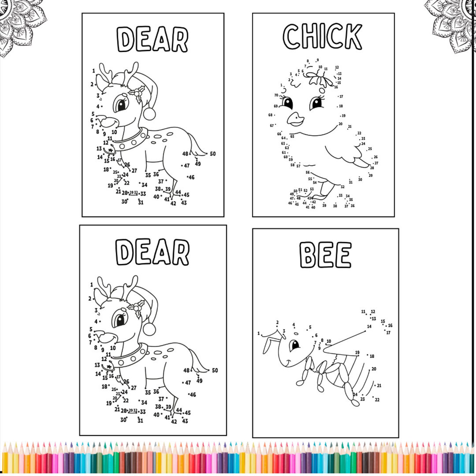 Dot to Dot Summer Coloring Pages Summer Coloring Book End | Etsy