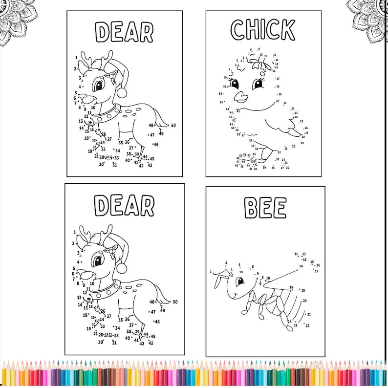 Dot to Dot Summer Coloring Pages Summer Coloring Book End - Etsy