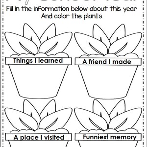 EDITABLE End of Year Reflection Activities Summer Activities | Etsy