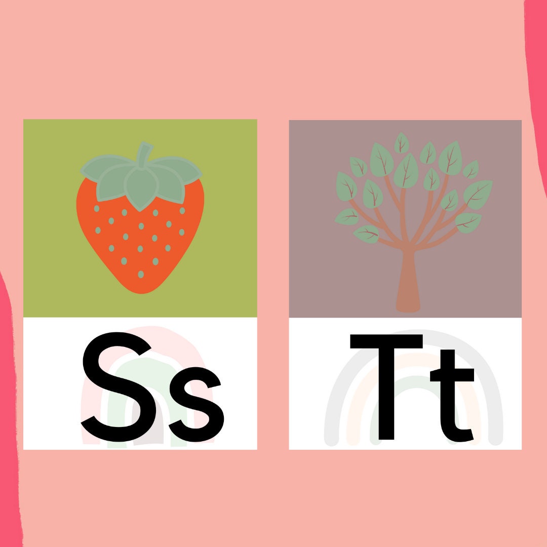 BOHO Alphabet Flashcards Boho Rainbow Alphabet Flashcards - Etsy