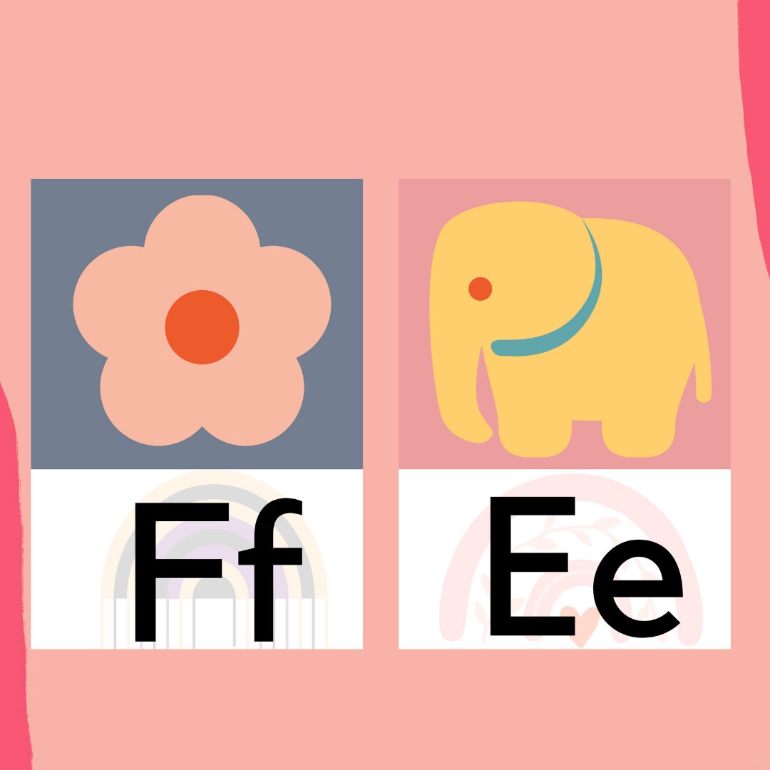 BOHO Alphabet Flashcards Boho Rainbow Alphabet Flashcards - Etsy