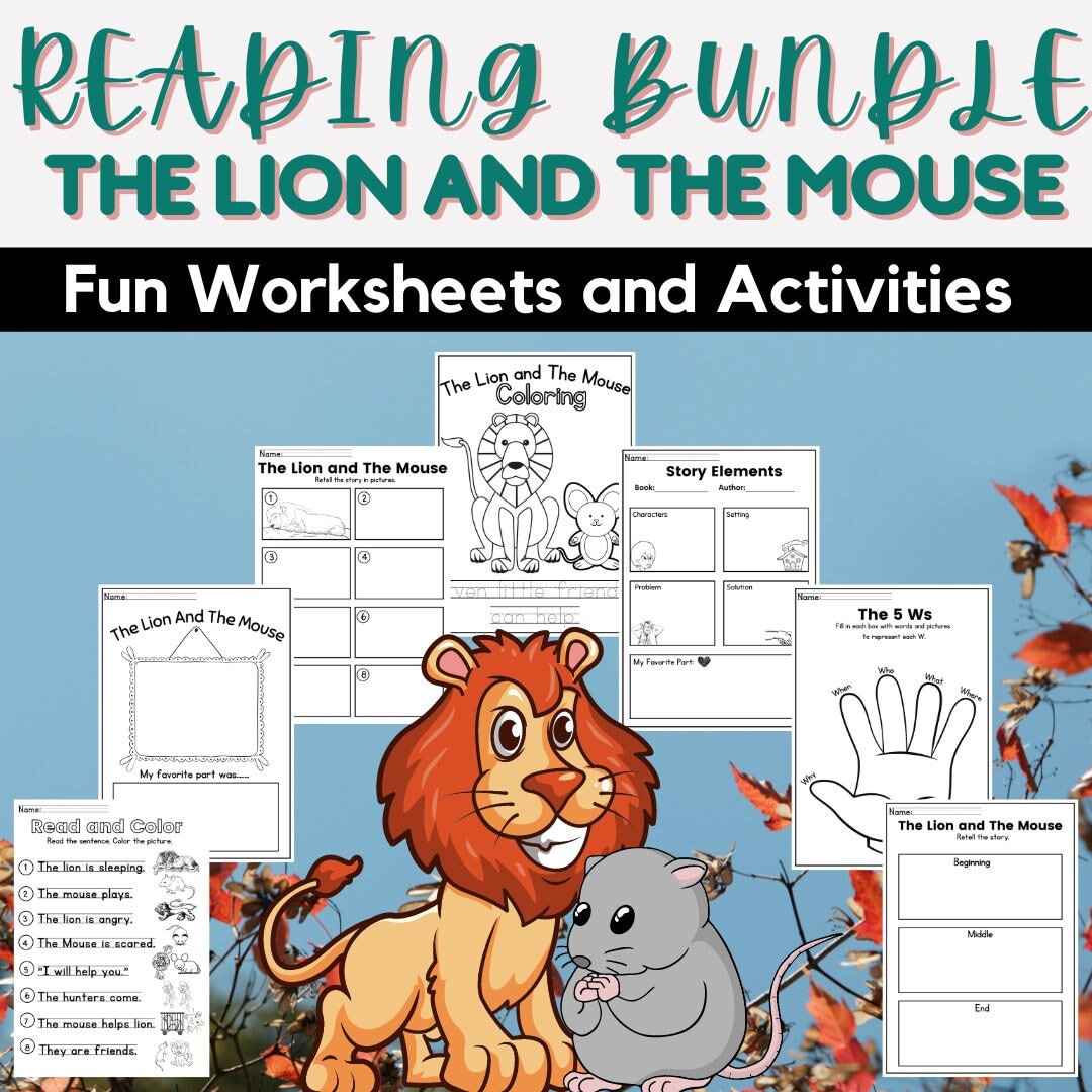 The Lion and the Mouse Fable the Lion and the Mouse Reading Worksheets ...