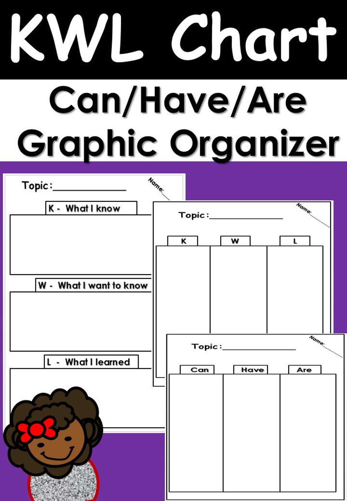 KWL Chart and Can Have and Are Graphic Organizer - Etsy