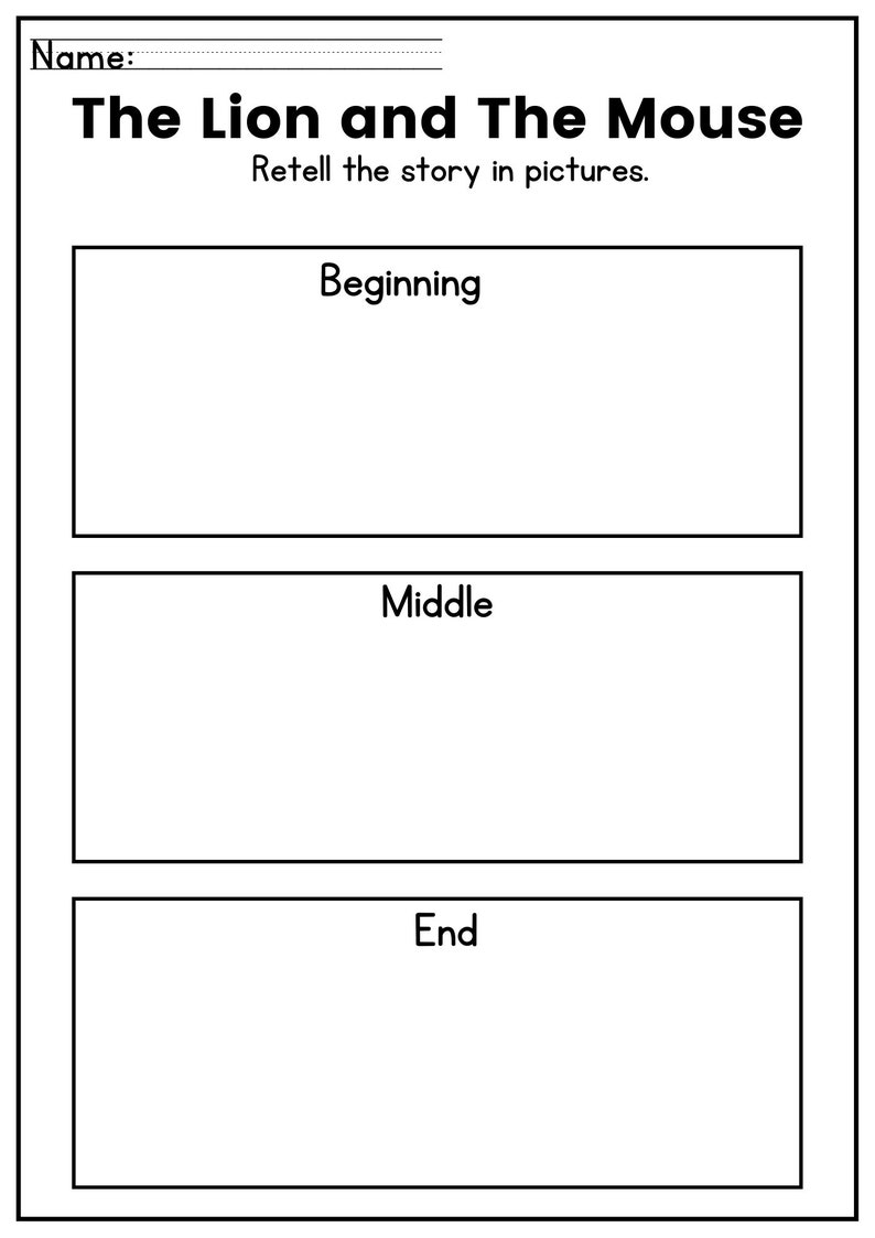 The Lion and the Mouse Fable the Lion and the Mouse Reading Worksheets ...