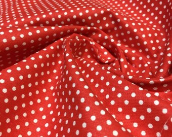 Spotted Red Fabric - Etsy