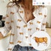 Simmental Cattle Icon Pattern Women's Mock Linen Shirts for Farmers - Etsy