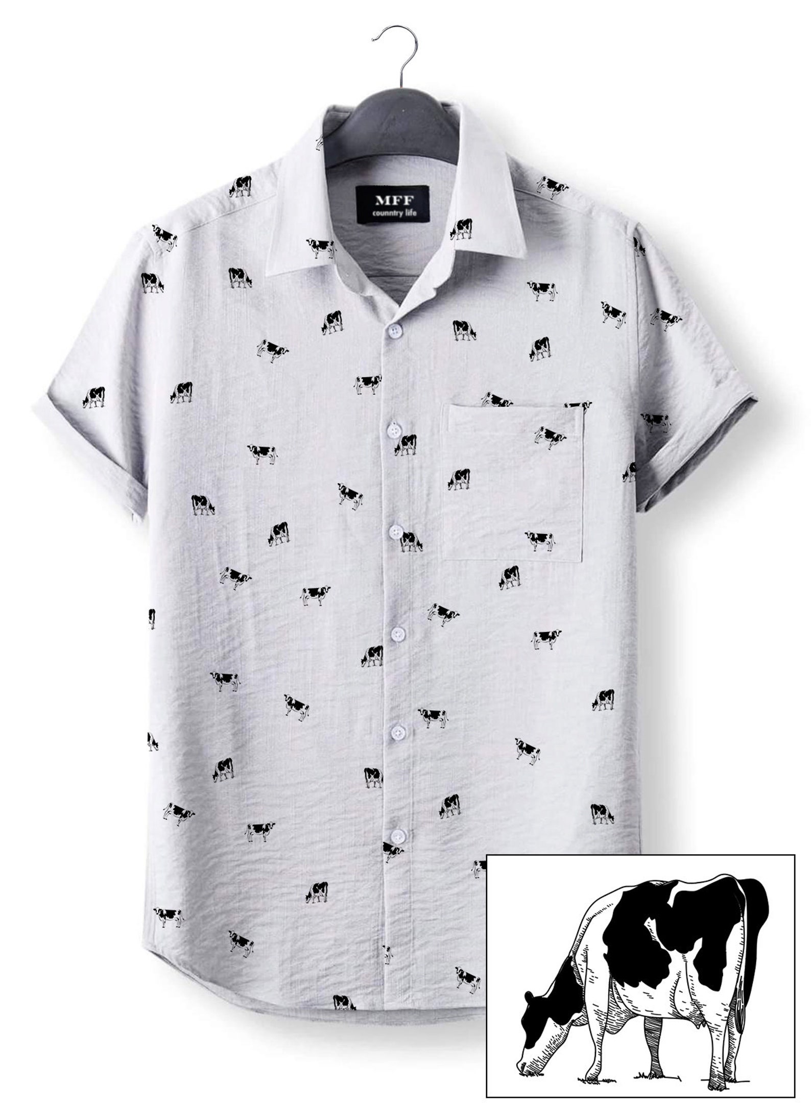 Dairy Cow Icon Pattern Button Down Shirts for Farmers - Etsy
