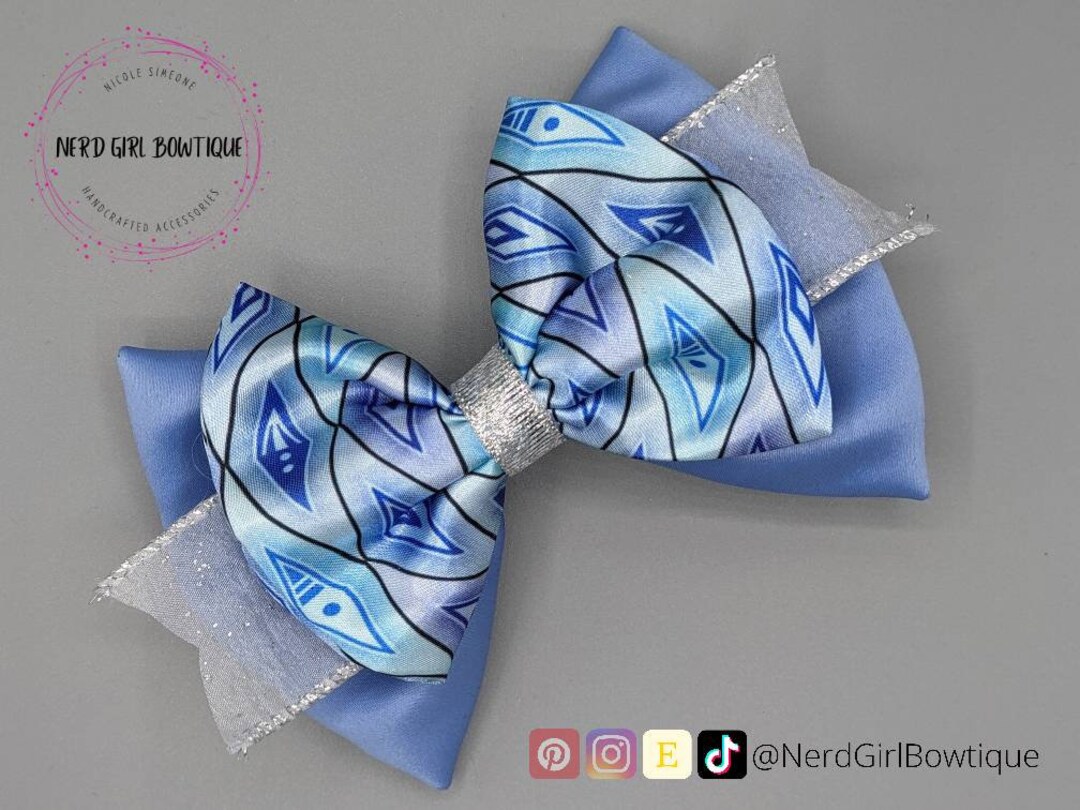 Elsa Inspired Hair Bow for Frozen Disney Bounding, Cosplay, Dapper Day ...