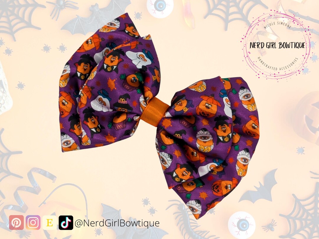 Halloween Nuggets Inspired Bow for Halloween — Magenta Scatter Print ...