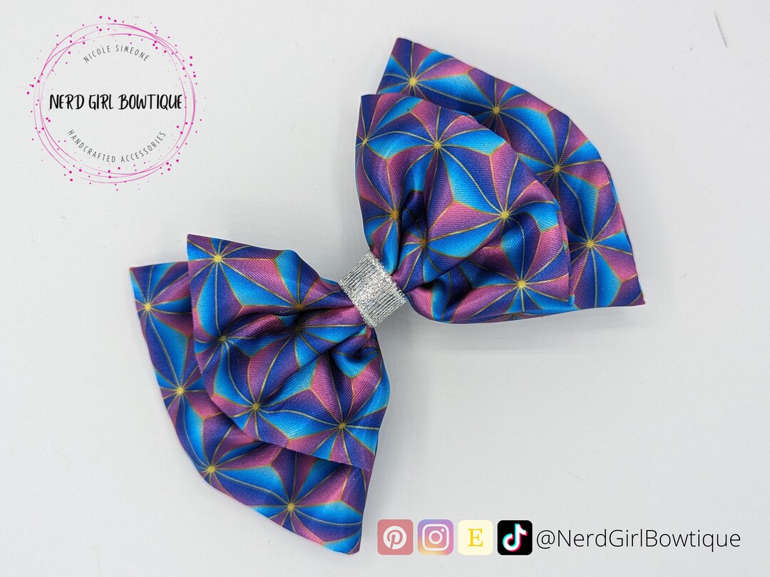 Spaceship Earth Lightshow Inspired Bow for Disney Bounding, Dapper Day ...