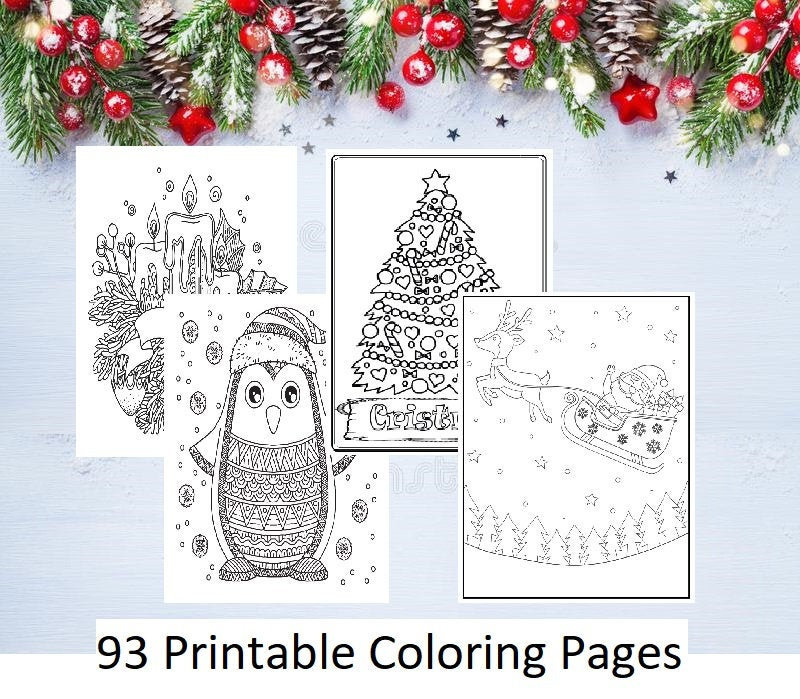 Printable Christmas Coloring Pages for Kids, Teens and Adults! - Etsy