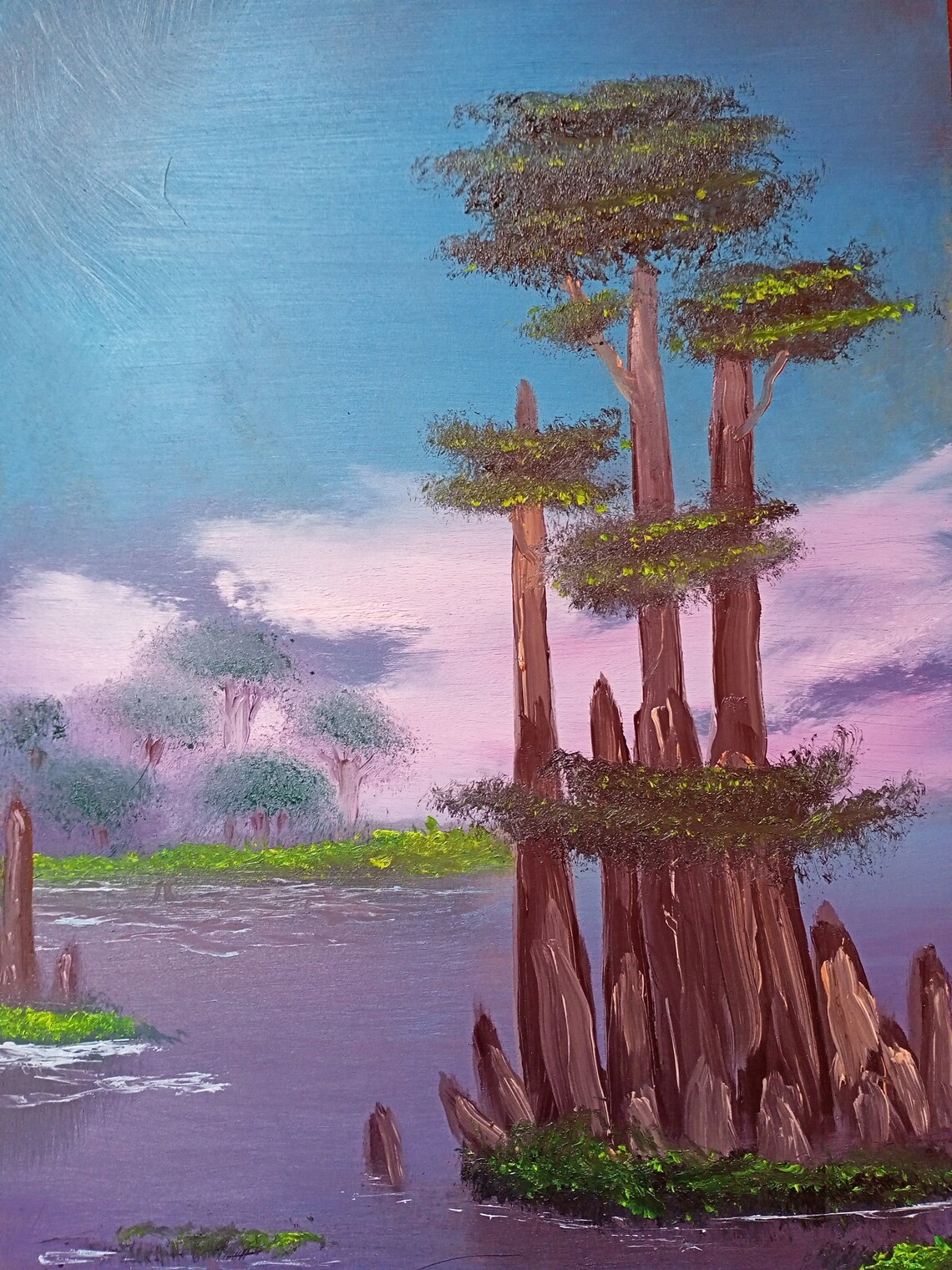 Enchanting Swamp Scene: Original Oil Painting | Mystical Marsh Artwork ...