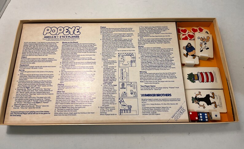 1983 Popeye the Sailor Man Board Game - Etsy