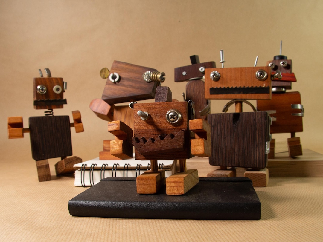Handmade Wooden Robots, Made Out of Reclaimed Wood - Etsy