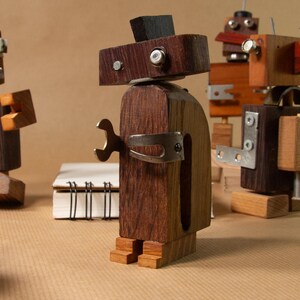 Handmade Wooden Robots, Made Out of Reclaimed Wood - Etsy